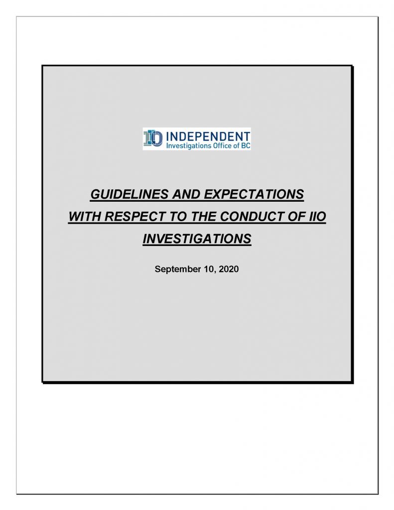 GUIDELINES AND EXPECTATIONS Cover | Independent Investigations Office ...